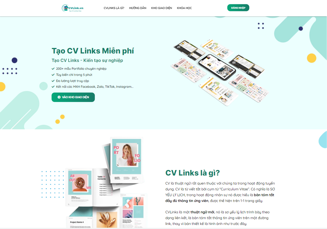 CV Link – Nền Tảng Thiết Kế CV, Portfolio Online Miễn Phí